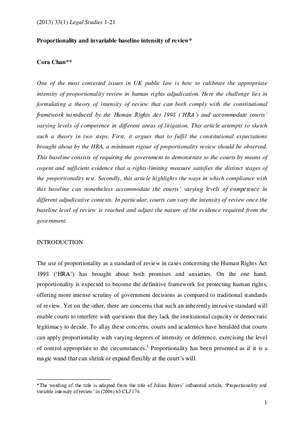 (PDF) Proportionality and invariable baseline intensity of review