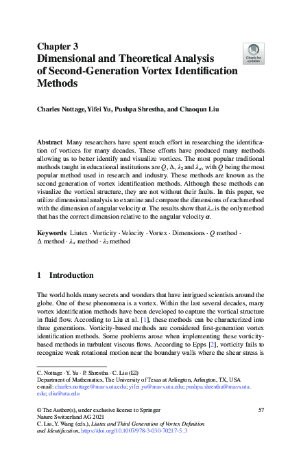 (PDF) Dimensional and Theoretical Analysis of Second-Generation Vortex ...