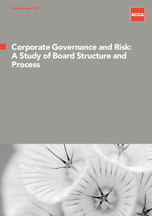 (PDF) Corporate Governance and Risk: A Study of Board Structure and Process