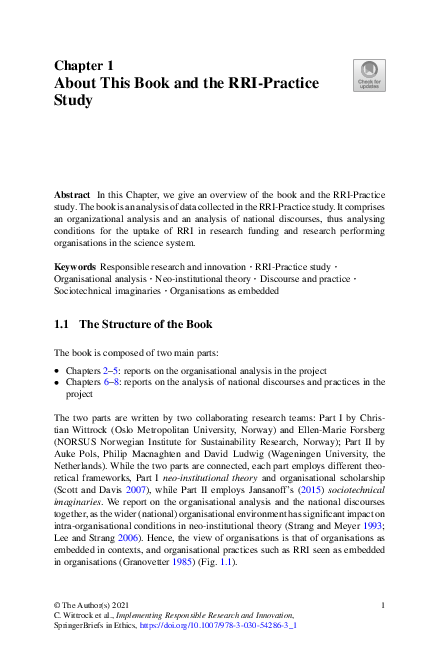 (PDF) About This Book and the RRI-Practice Study