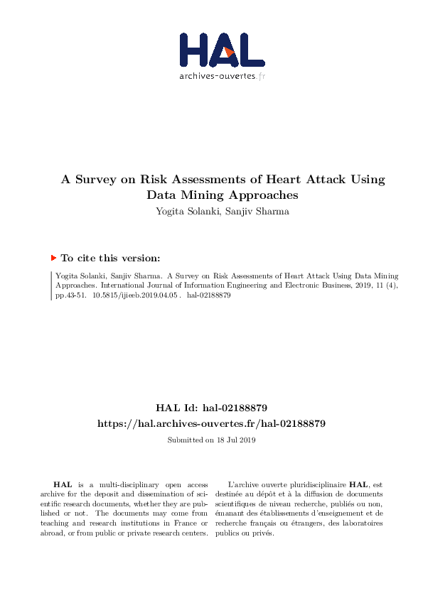 (PDF) Smartphone based Ischemic Heart Disease (Heart Attack) Risk ...