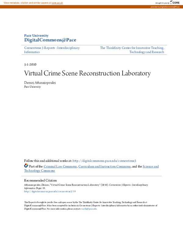 (PDF) Virtual Crime Scene Reconstruction Laboratory