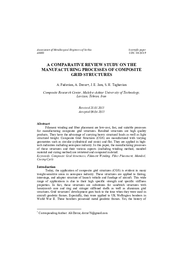 (PDF) A Comparative Review Study on the Manufacturing Processes of ...