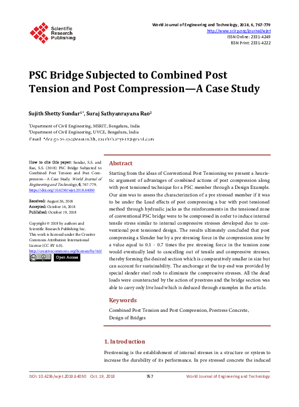 (PDF) PSC Bridge Subjected to Combined Post Tension and Post ...