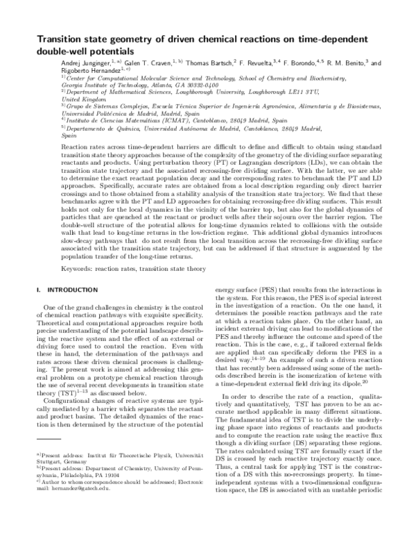 (PDF) Transition state geometry of driven chemical reactions on time ...
