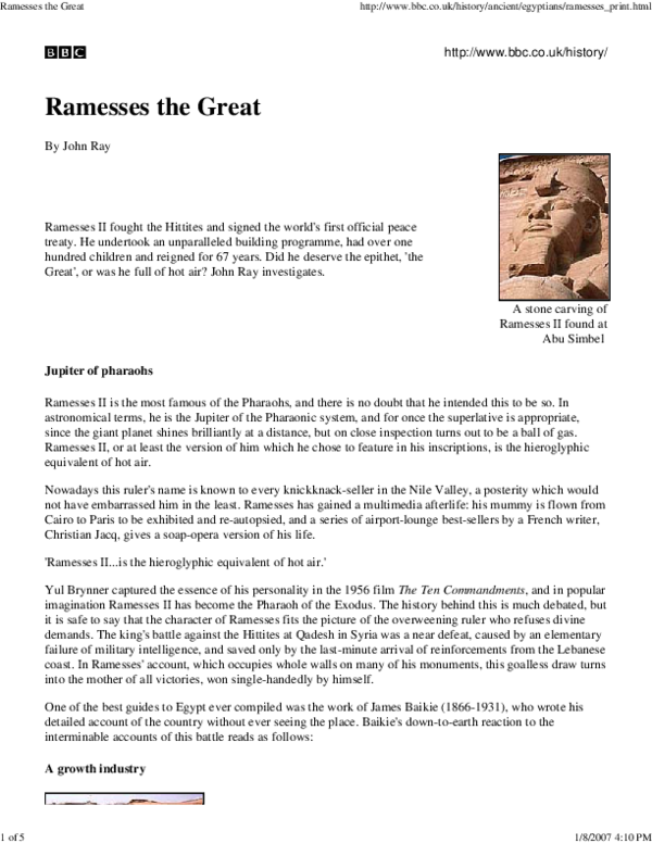 (PDF) Ramesses the Great