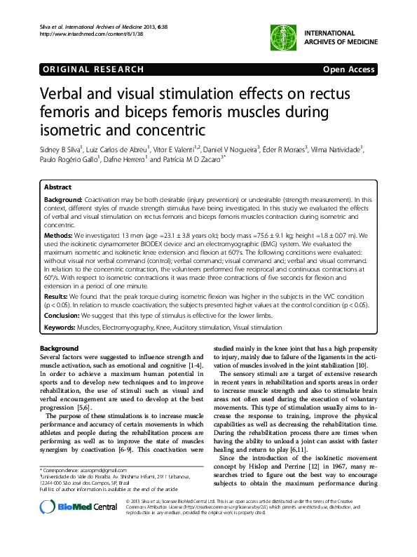 (PDF) Verbal and visual stimulation effects on rectus femoris and ...