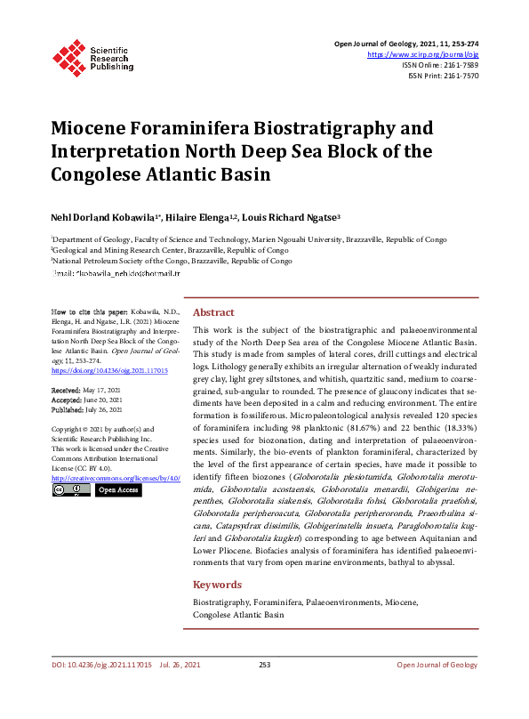(PDF) Miocene Foraminifera Biostratigraphy and Interpretation North ...