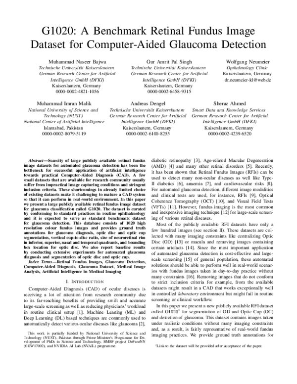 Pdf G1020 A Benchmark Retinal Fundus Image Dataset For Computer Aided Glaucoma Detection