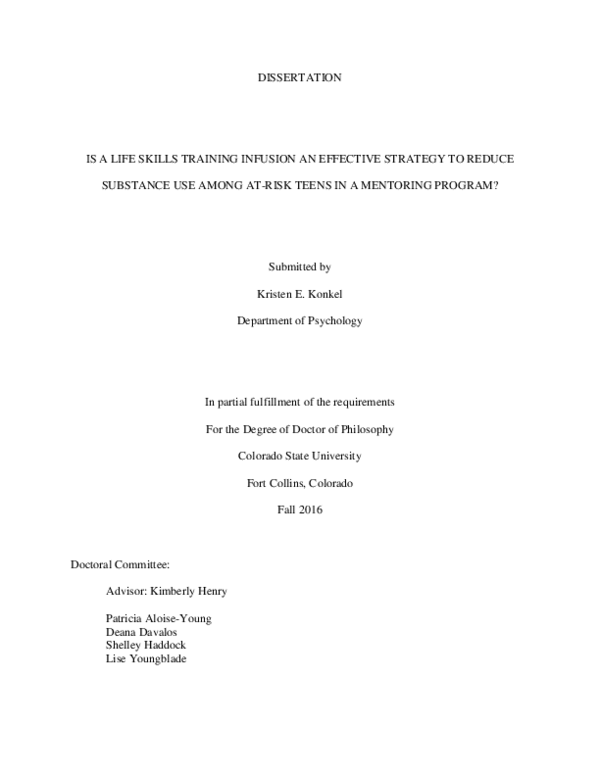 (PDF) DISSERTATION IS A LIFE SKILLS TRAINING INFUSION AN EFFECTIVE ...