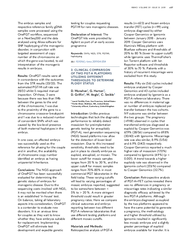 (PDF) 2. Clinical Comparison of Two PGT-A Platforms Utilizing Different ...