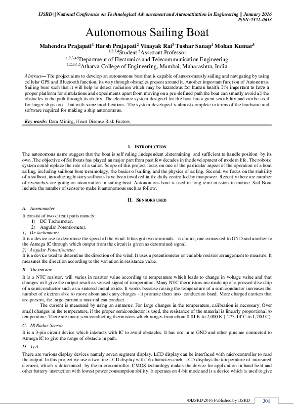 (PDF) Autonomous Sailing Boat