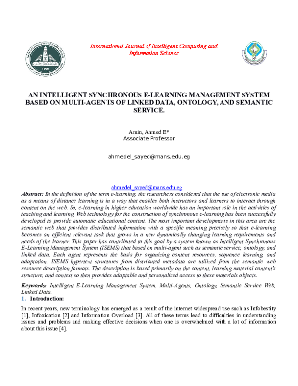 (PDF) Intelligent Synchronous E-Learning Management System Based on Multi-Agents of Linked Data ...