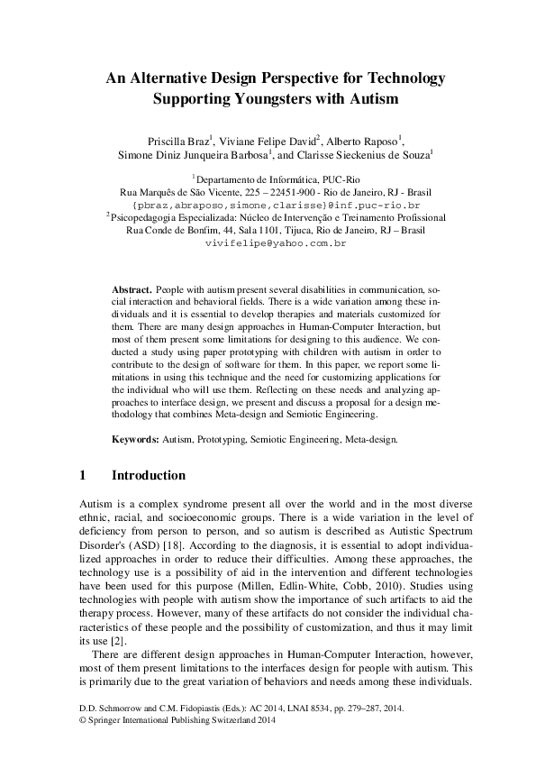 (PDF) An Alternative Design Perspective for Technology Supporting ...