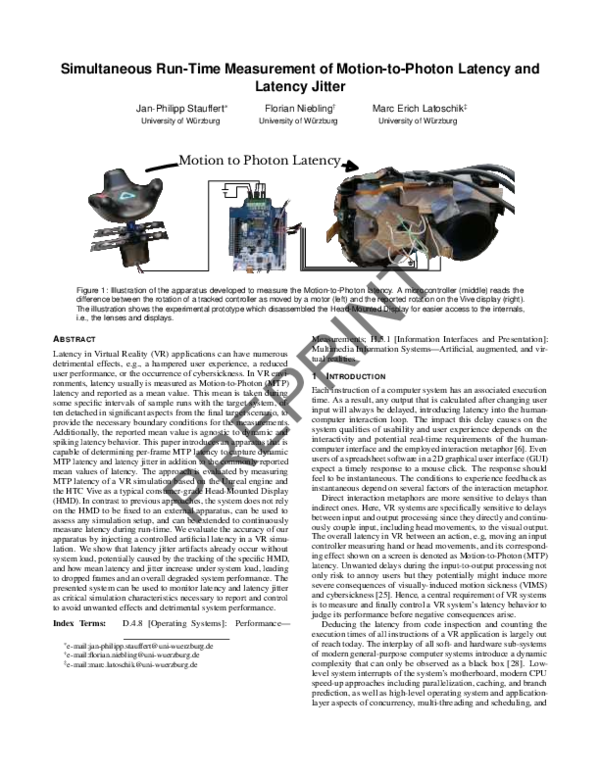 (PDF) Simultaneous Run-Time Measurement of Motion-to-Photon Latency and Latency Jitter