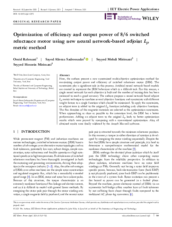 (PDF) Optimization of efficiency and output power of 8/6 switched ...