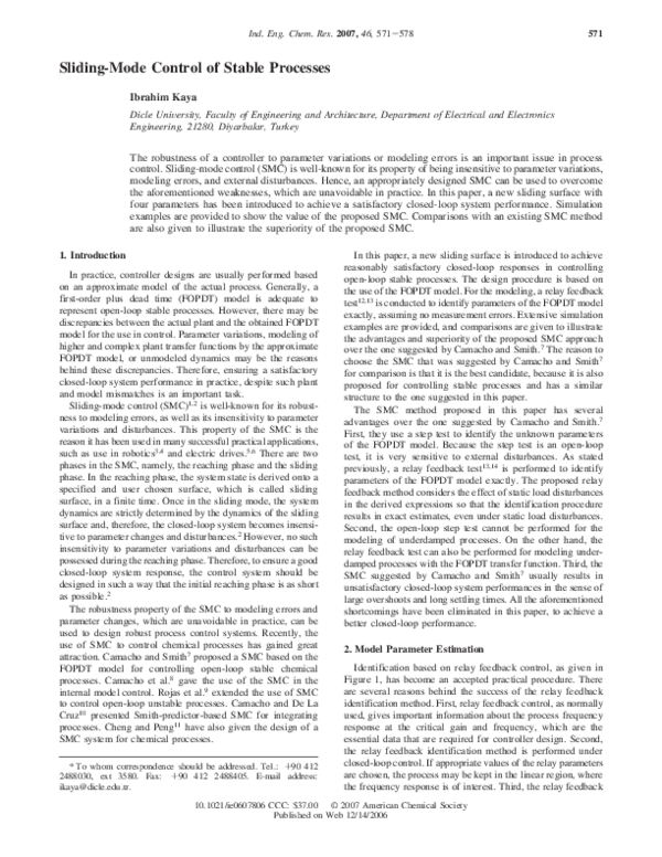 (PDF) Sliding-Mode Control of Stable Processes