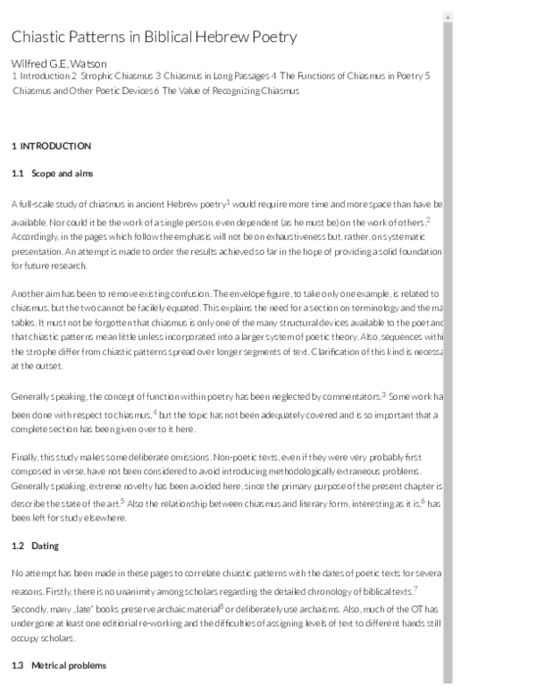 (PDF) Chiastic Patterns in Biblical Hebrew Poetry