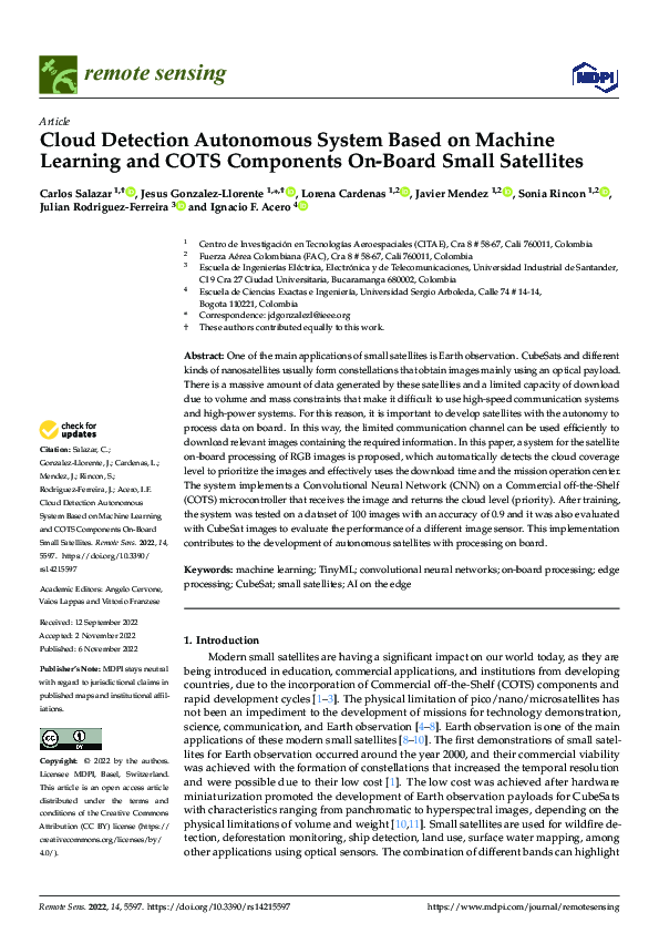 (PDF) Cloud Detection Autonomous System Based on Machine Learning and COTS Components On-Board ...