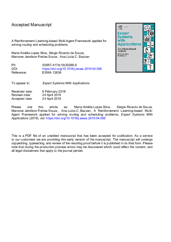 (PDF) A reinforcement learning-based multi-agent framework applied for solving routing and ...