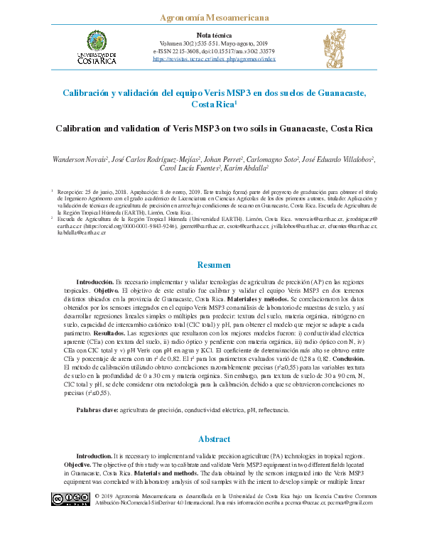 (PDF) Calibración y validación del equipo Veris MSP3 en dos suelos de ...