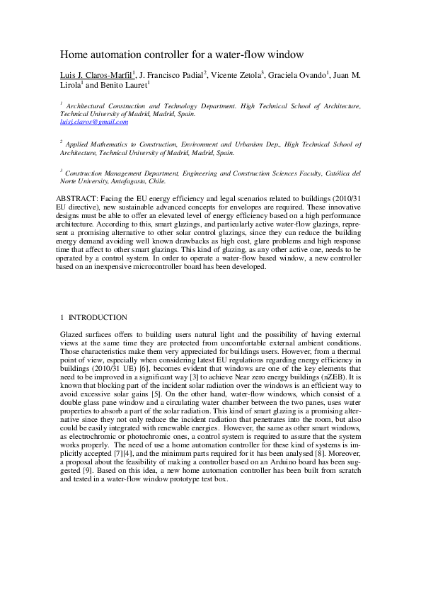 (PDF) Home automation controller for a water-flow window