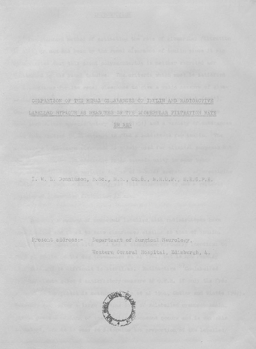 (PDF) Comparison of the renal clearances of inulin and radioactive ...