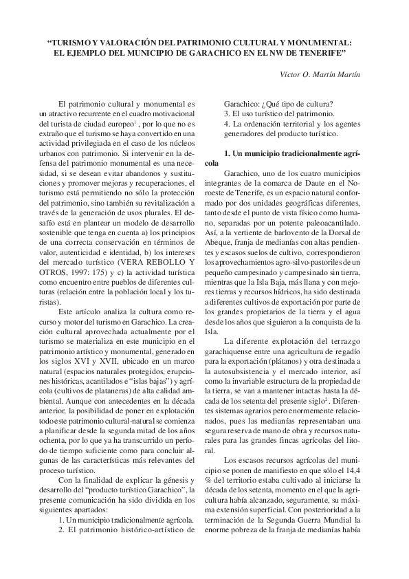 (PDF) Turismo y valoración del patrimonio cultural y monumental: el ejemplo del municipio de ...