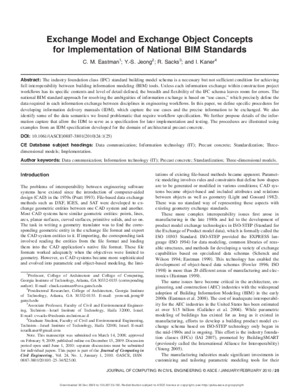 (PDF) Exchange Model and Exchange Object Concepts for Implementation of ...