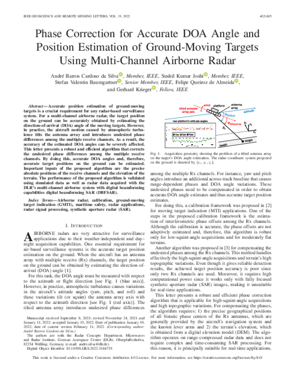 (PDF) Phase Correction for Accurate DOA Angle and Position Estimation of Ground-Moving Targets ...