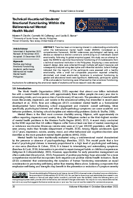 (PDF) Technical-Vocational Students’ Emotional Functioning within the ...