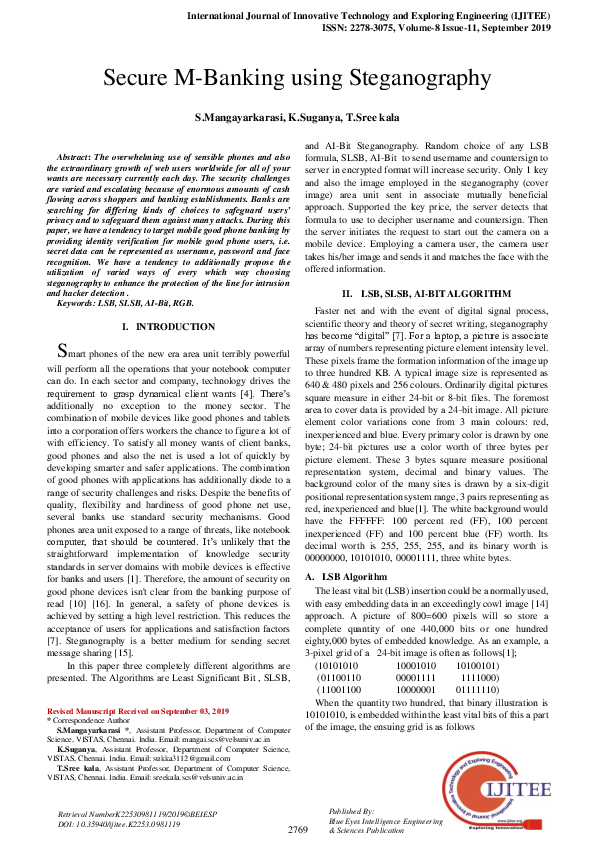 (PDF) Secure M-Banking using Steganography