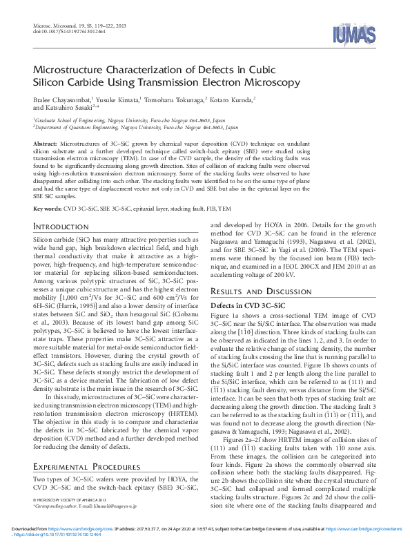 (PDF) Microstructure Characterization of Defects in Cubic Silicon ...