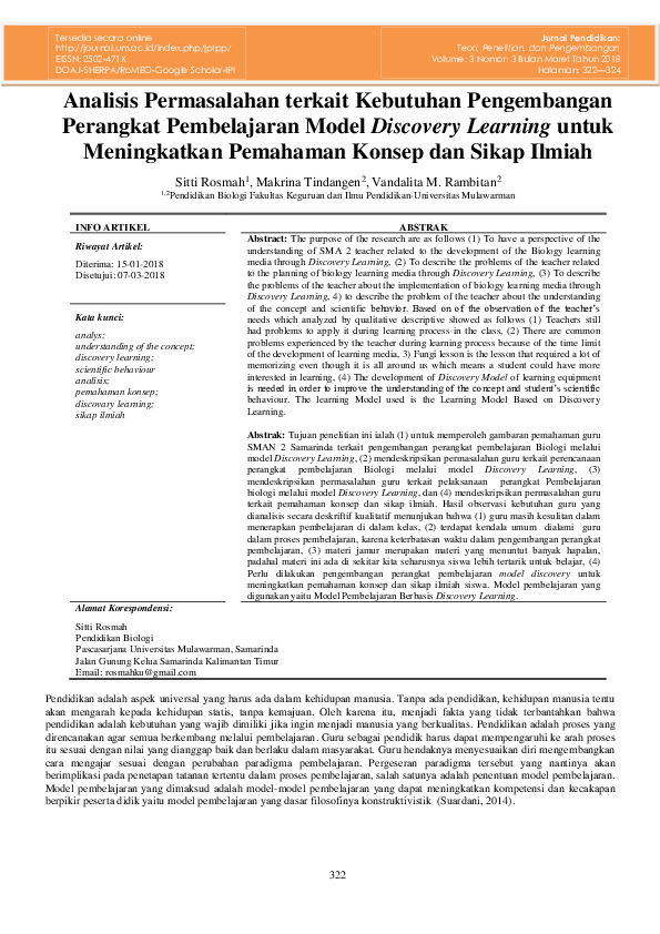 (PDF) Analisis Permasalahan terkait Kebutuhan Pengembangan Perangkat Pembelajaran Model ...