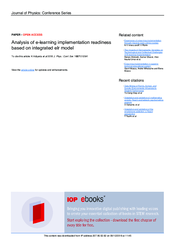 (PDF) Analysis of e-learning implementation readiness based on ...