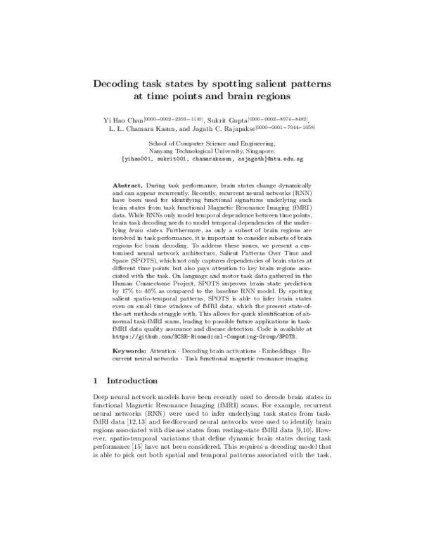 Pdf Spots Spatio Temporal Brain State Decoding