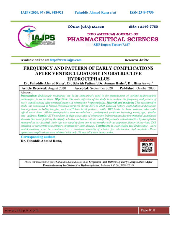 (PDF) Frequency and Pattern of Early Complications After ...