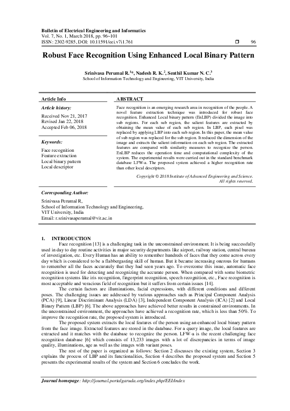 Pdf A Comparative Analysis Of Local Pattern Descriptors For Face Recognition