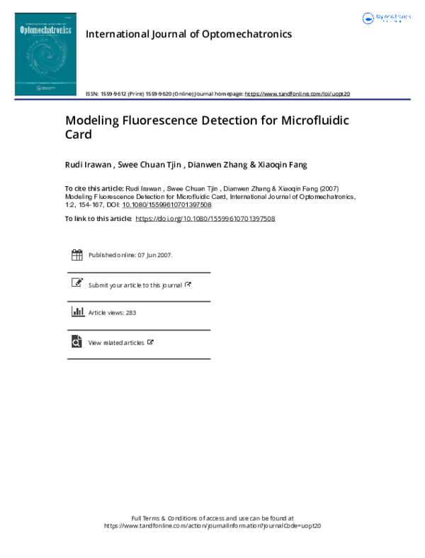 (PDF) Modeling Fluorescence Detection for Microfluidic Card