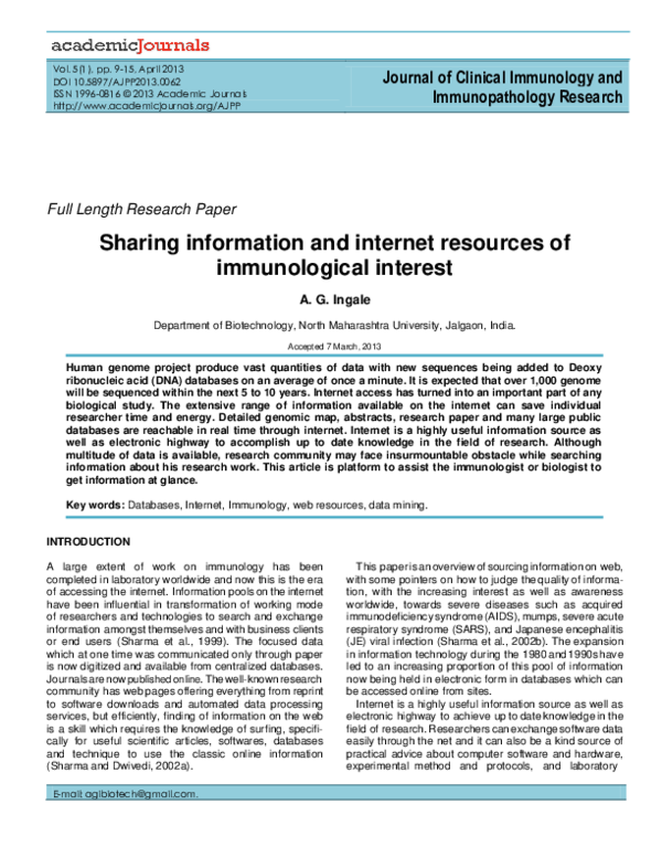 (PDF) Journal of Clinical Immunology and Immunopathology Research