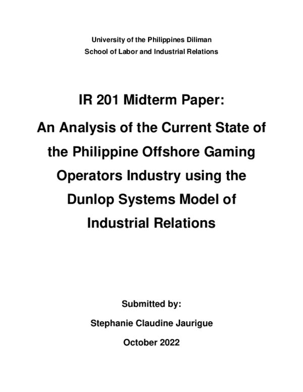 (PDF) An Analysis of the Current State of the Philippine Offshore ...