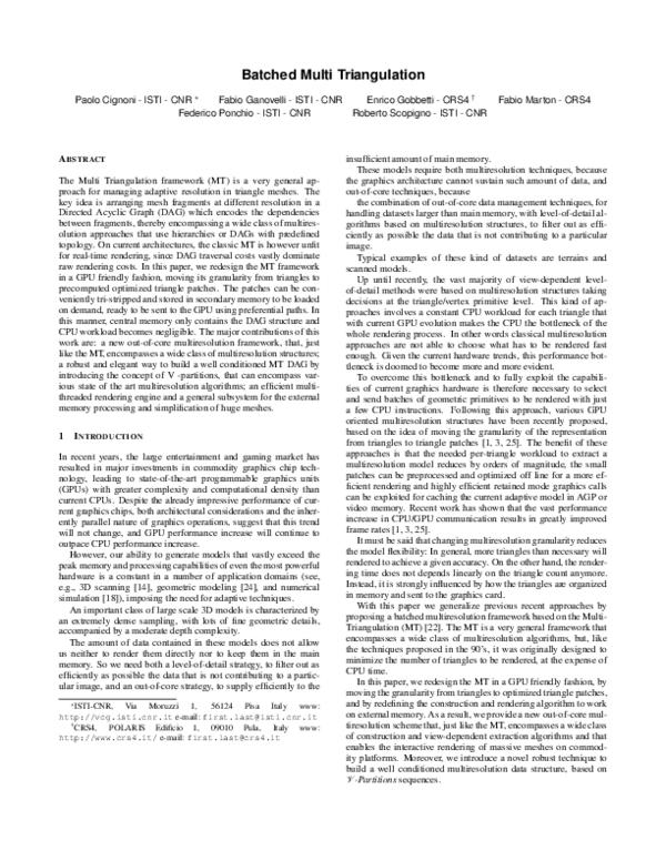 Pdf Batched Multi Triangulation