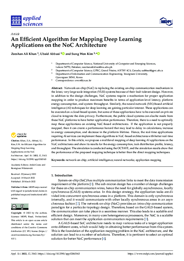 (PDF) An Efficient Algorithm for Mapping Deep Learning Applications on the NoC Architecture