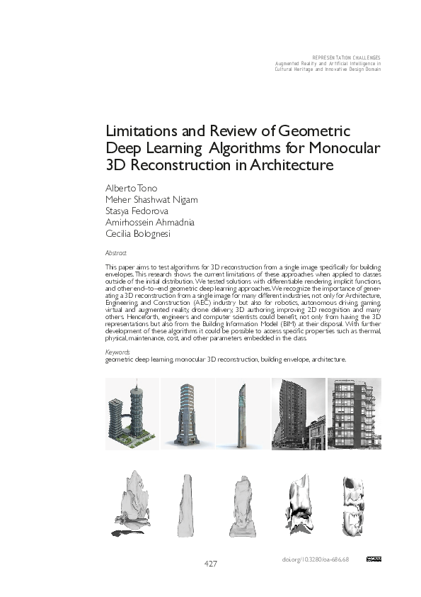 (PDF) Geometric Deep Learning for Monocular 3D Reconstruction