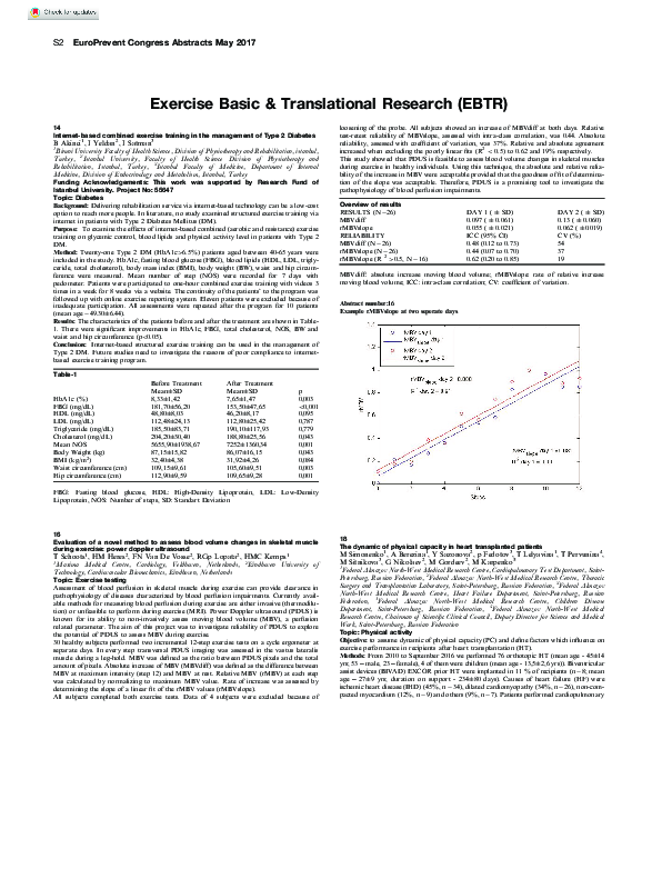 (PDF) Exercise Basic Translational Research (EBTR)