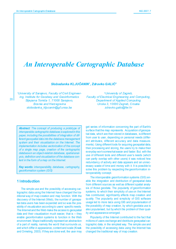 (PDF) An Interoperable Cartographic Database | Zdravko Galic - Academia.edu