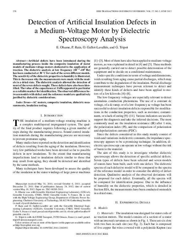 (PDF) Detection of Artificial Insulation Defects in a Medium-Voltage ...