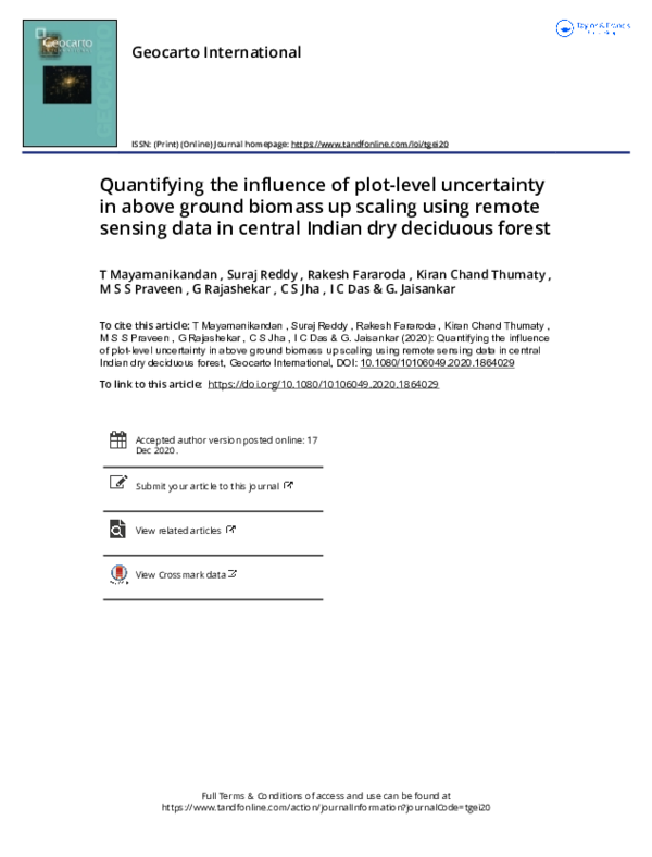(PDF) Quantifying the influence of plot-level uncertainty in above ...