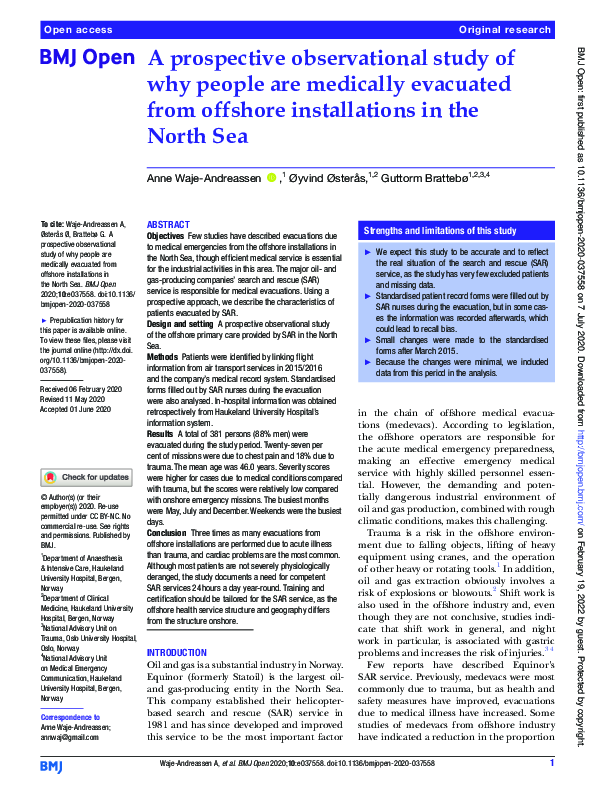 (PDF) A prospective observational study of why people are medically ...