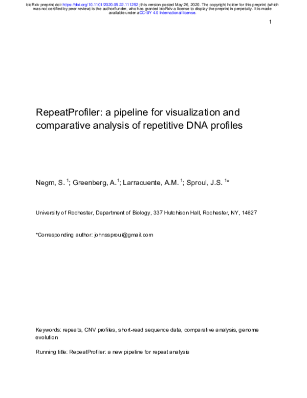(PDF) RepeatProfiler: a pipeline for visualization and comparative ...